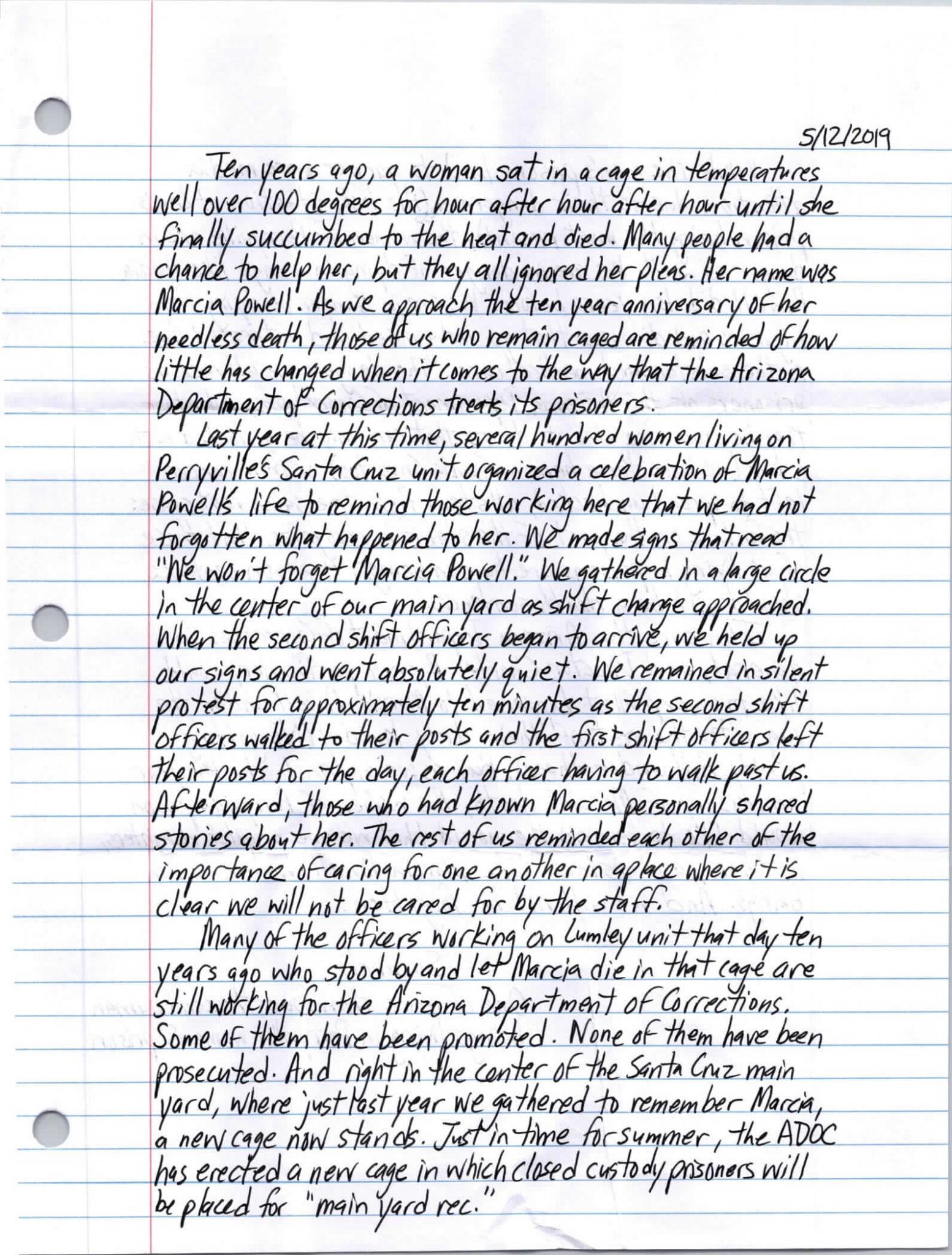 A Letter from Perryville Prison - ACLU of Arizona